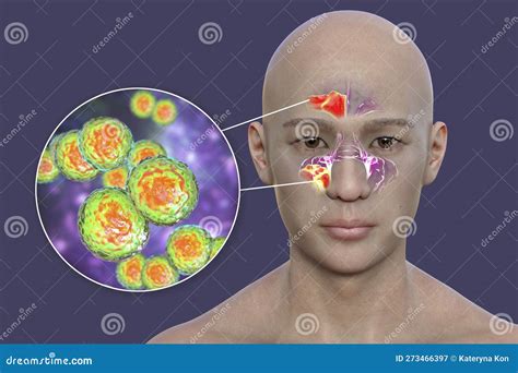 Moraxella Catarrhalis Bacteria As A Cause Of Sinusitis 3d Illustration