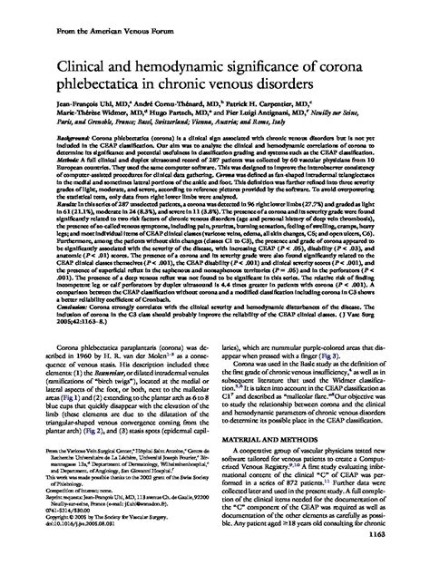 Clinical And Hemodynamic Significance Of Corona Phlebectatica In