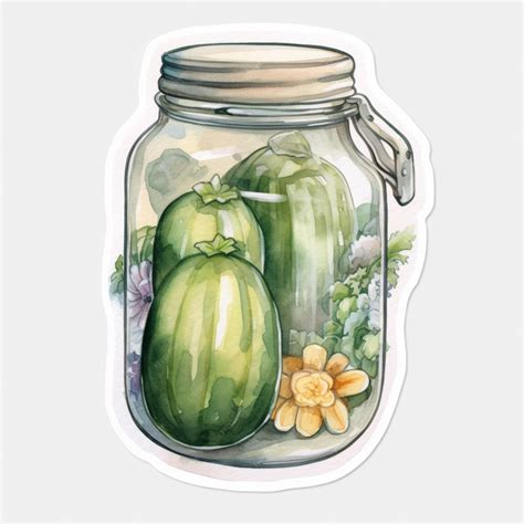 Premium Ai Image A Jar Of Cucumbers And A Flower Is Labeled Cucumber