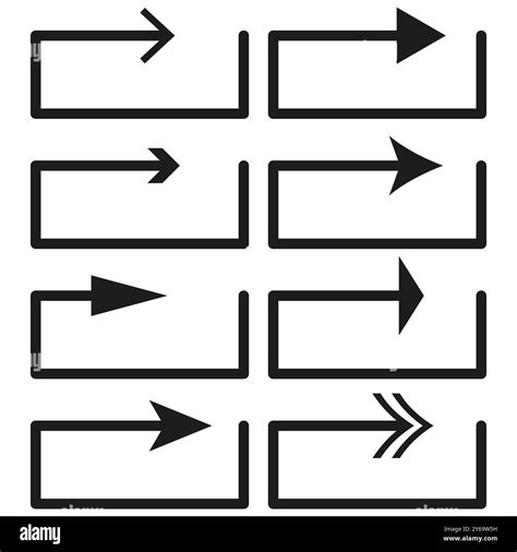 Arrow Direction Icons Square Outline Arrows Vector Arrow Shapes