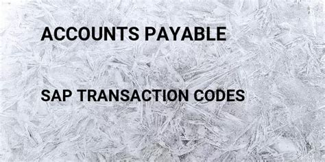 Accounts Payable Tcode In Sap Transaction Codes List