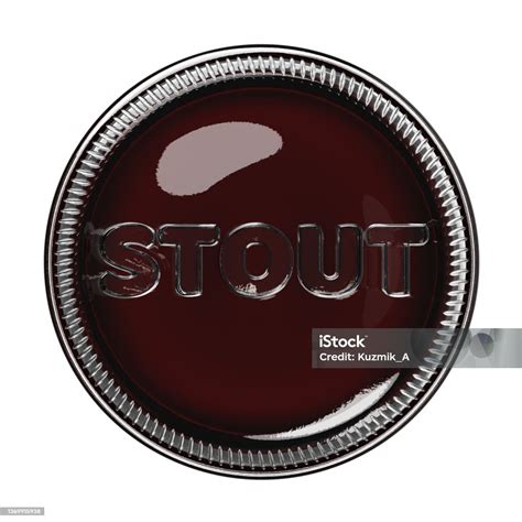 Bottom Of A Beer Bottle With Word Stout Isolated On White 3d Rendering