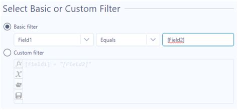 Allow Two Fields To Be Compared In Basic Filter Alteryx Community