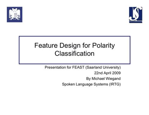 Ppt Feature Design For Polarity Classification Presentation For