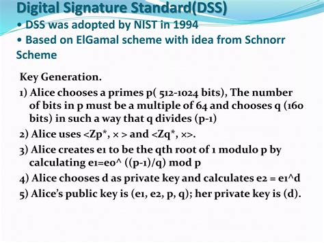 Elgamal And Schnorr Digital Signature Scheme Copy Pptx