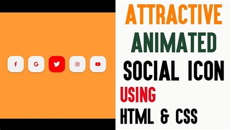 Attractive Animated Social Icon Using Html And Css Youtube