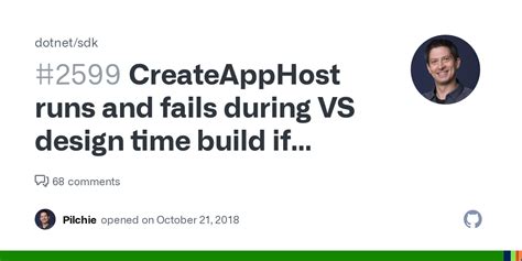 Createapphost Runs And Fails During Vs Design Time Build If Project Isnt Already Built · Issue