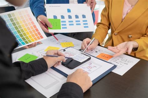 Team Of Ui Ux Web Designer Are Working Together To Develop Mobile