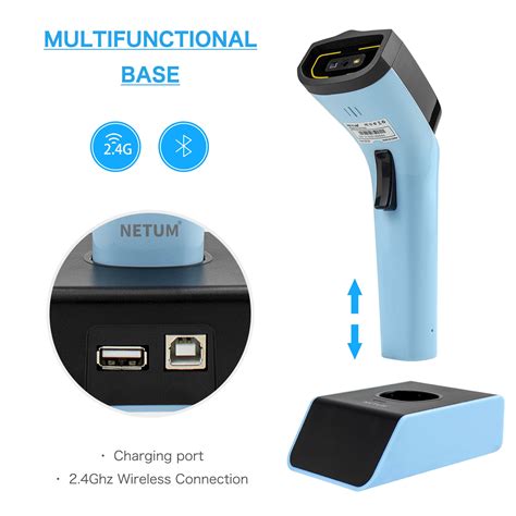NETUM Bluetooth D Barcode Scanner DS Automatic Wireless QR Barcode Reader Precise Scanning