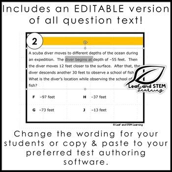 Integer Operations Task Cards TEKS C TEKS D EDITABLE