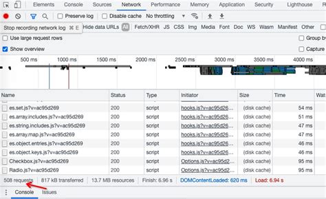 long reload time and huge number of network requests when modify the