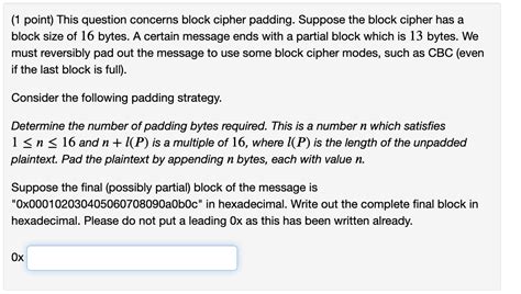 Solved 1 Point This Question Concerns Block Cipher