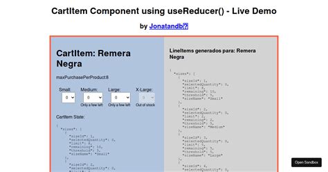 Cartitem By Jonatandb Codesandbox