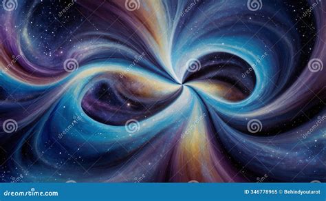 A Swirling Cosmic Pattern In Shades Of Blue Purple And Gold Resembles An Infinity Symbol Stock