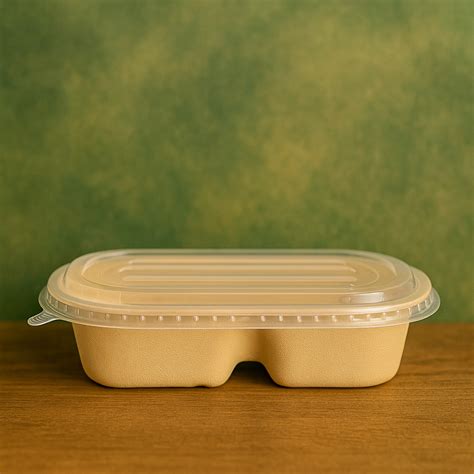 Biodegradable 2 Compartment Container Poly Packages