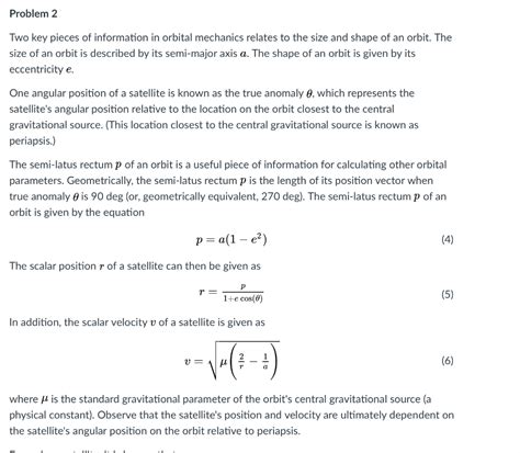 Solved Problem Two Key Pieces Of Information In Orbital Chegg Com