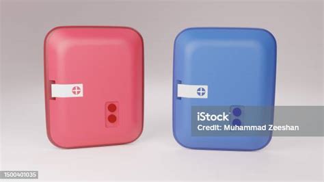 3d 렌더링 기본 파란색과 빨간색 의료 수술 키트 그림 흰색 배경 3차원 형태에 대한 스톡 사진 및 기타 이미지 3차원 형태 가방 건강관리와 의술 Istock