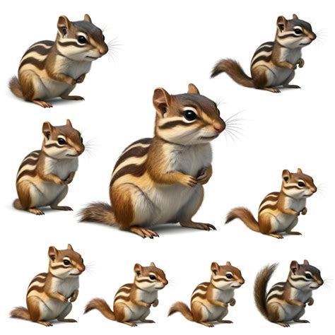 Premium Vector A Collection Of Pictures Of A Chipmunk And A Squirrel