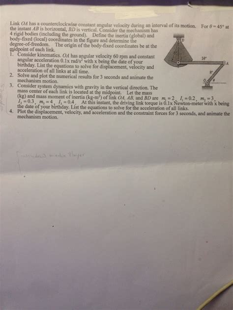 Solved Link Oa Has A Counterclockwise Constant Angular