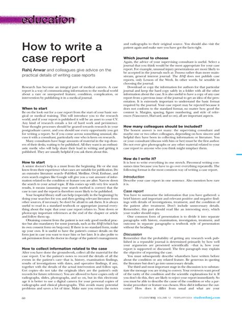 How To Write A Medical Case Report A Practical Guide