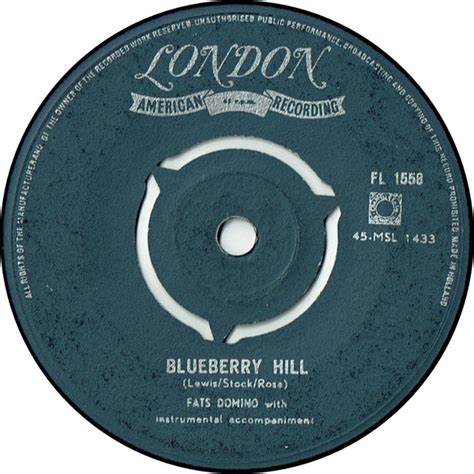 Fats Domino Blueberry Hill Vinyl 7 45 Rpm Single 1956