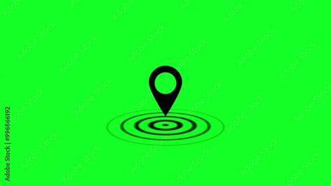 4k Map Location Icon Pointer Animated With Radio Wavelocator Pin Point Symbol Indicates The