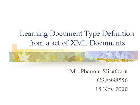 Learning Document Type Definition From A Set Of