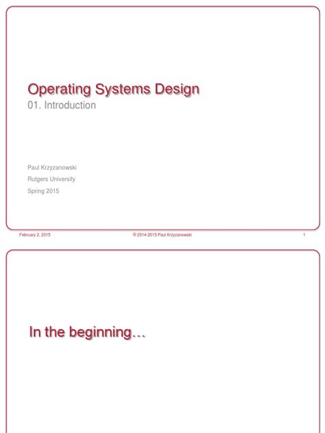 Operating Systems Intro Slides Operating System Personal Computers