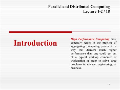 Parallel Computingppt Computing Technology And Computing