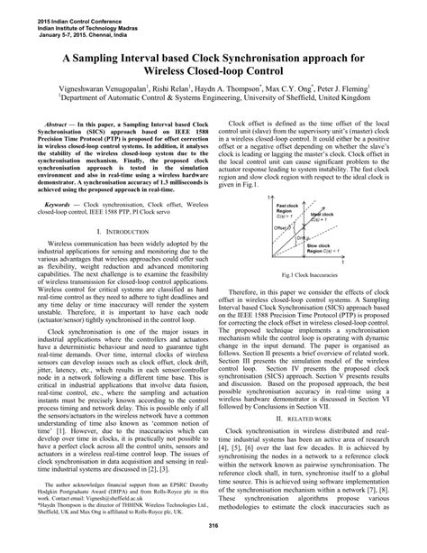 pdf a sampling interval based clock synchronisation approach for