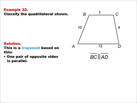 Math Example Polygons Quadrilateral Classification Example 32