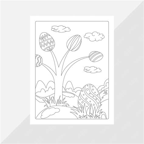 Premium Vector Easter Line Art Illustration