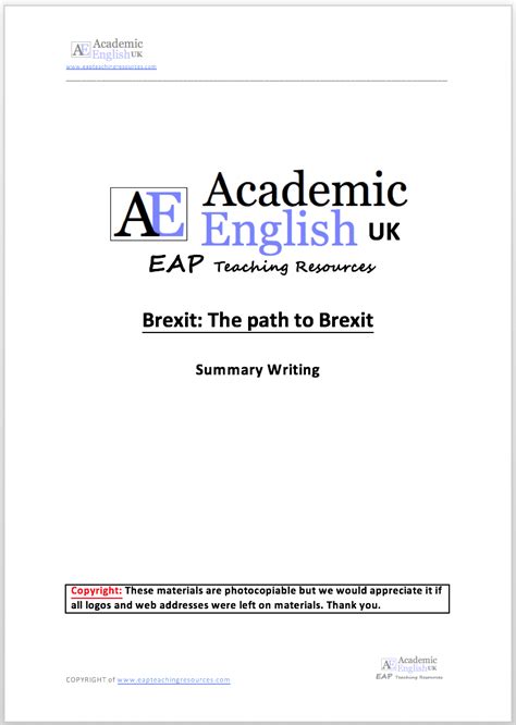 EAP Academic Reading Summary Writing