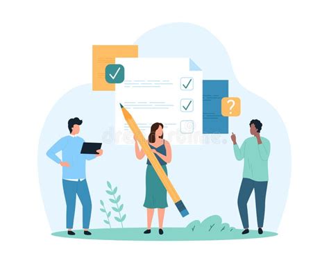 Questionnaire List Filling Out Test Form Answer On Question By Tiny