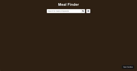 Vanilla Js Projects Meal Finder Codesandbox