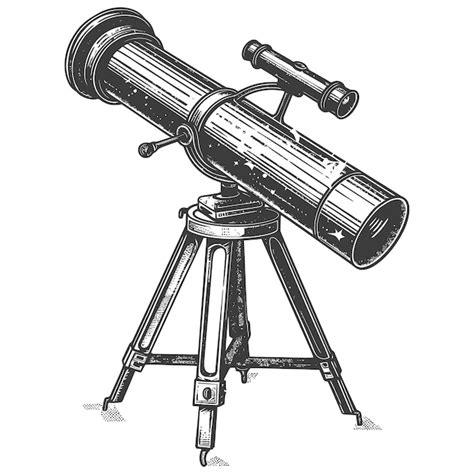 Premium Vector Vintage Astronomical Telescope With Tripod For