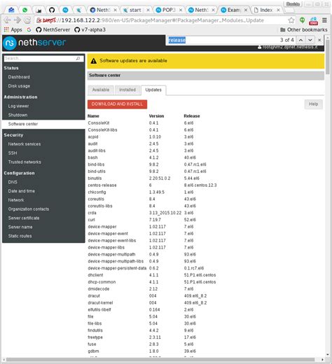 centos 6 8 is out updates are available testing nethserver community