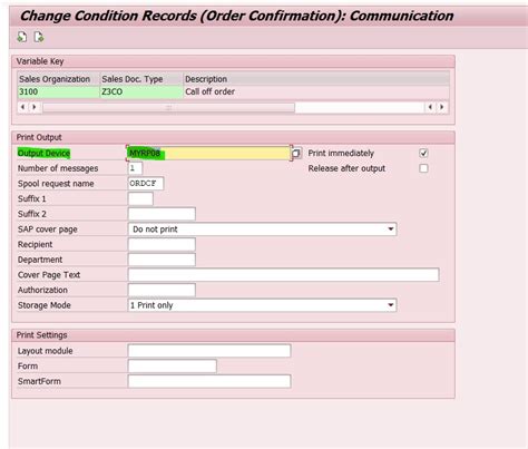 Solved Output Device In Condition Record Sap Community