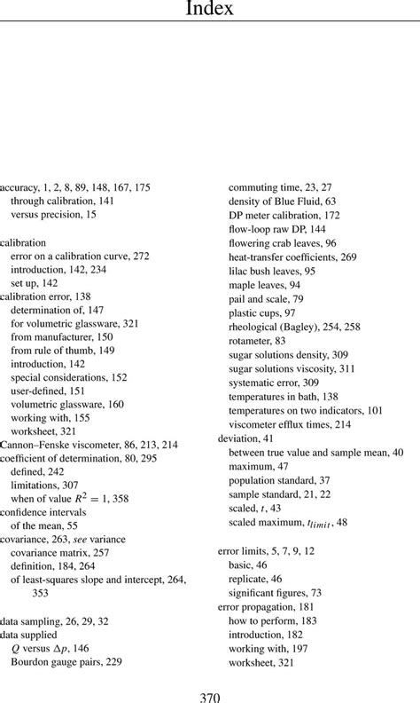 Index Uncertainty Analysis For Engineers And Scientists
