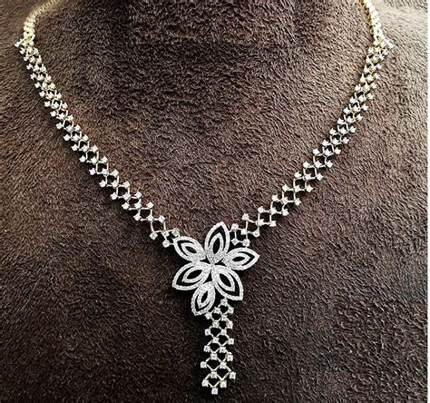 Simple Diamond Necklace Designs Dhanalakshmi Jewellers