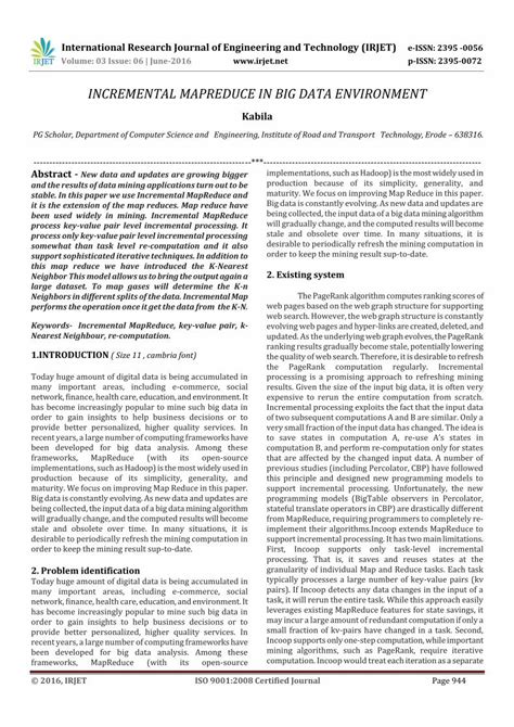 pdf incremental mapreduce in big data …incremental mapreduce in big