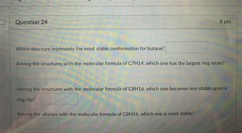 Solved Question 24 8 Pts Which Structure Represents The Most