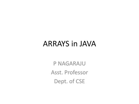 Arrays In Javapptx