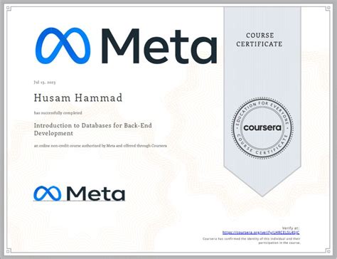 Husam Hammad On Linkedin Coursera Backenddevelopment Continuouslearning Meta Educationmatters