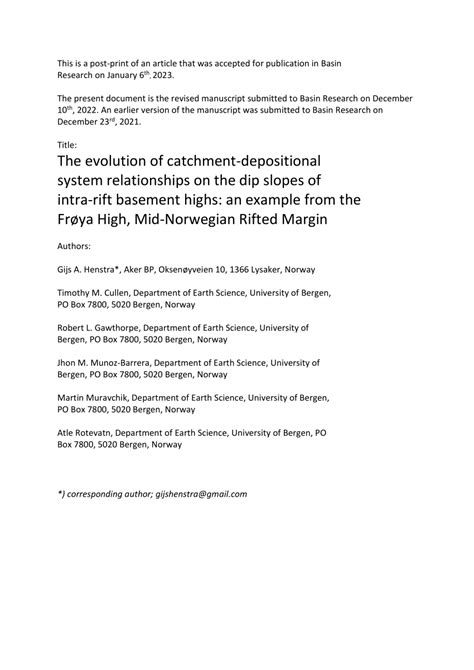 Pdf The Evolution Of Catchment Depositional System Relationships On The Dip Slopes Of Intra
