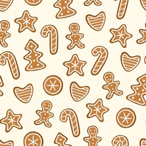 Premium Vector Christmas Cookies Seamless Pattern
