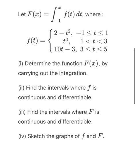 Solved Let X F x f t dt where f t t²