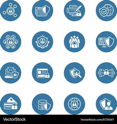 Flat Design Protection And Security Icons Set Vector Image