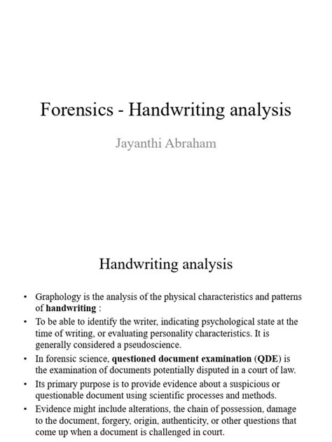 Handwriting Analysis Pdf