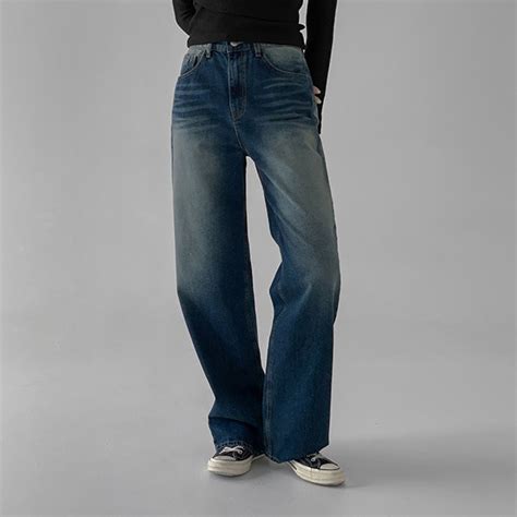 키큰여자아름다운174 [174]키큰여자바지vol 510 레트로워싱와이드데님팬츠 위시버킷